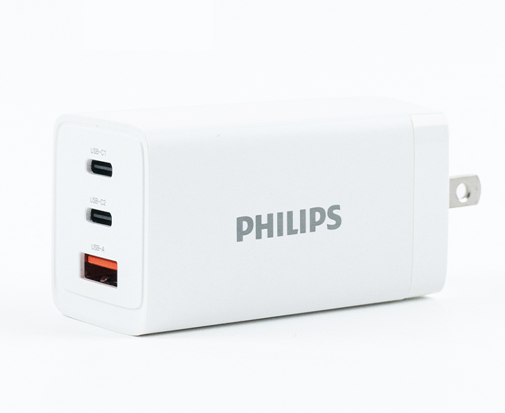 อะแดปเตอร์ Philips Wall USB Charger 1 USB-A / 2 USB-C (PD65W) Dual Port ...