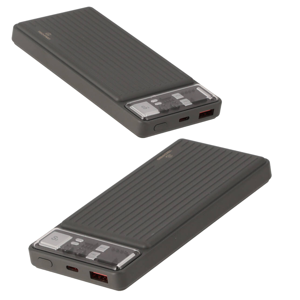 พาวเวอร์แบงค์ TECHPRO 10000 mAh GC311 Grey | Studio7 online