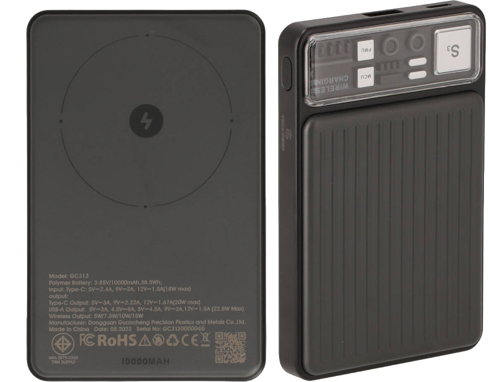 เทคโปร พาวเวอร์แบงค์ ความจุ 10,000 mAh GC313 สีเทา | Makro PRO