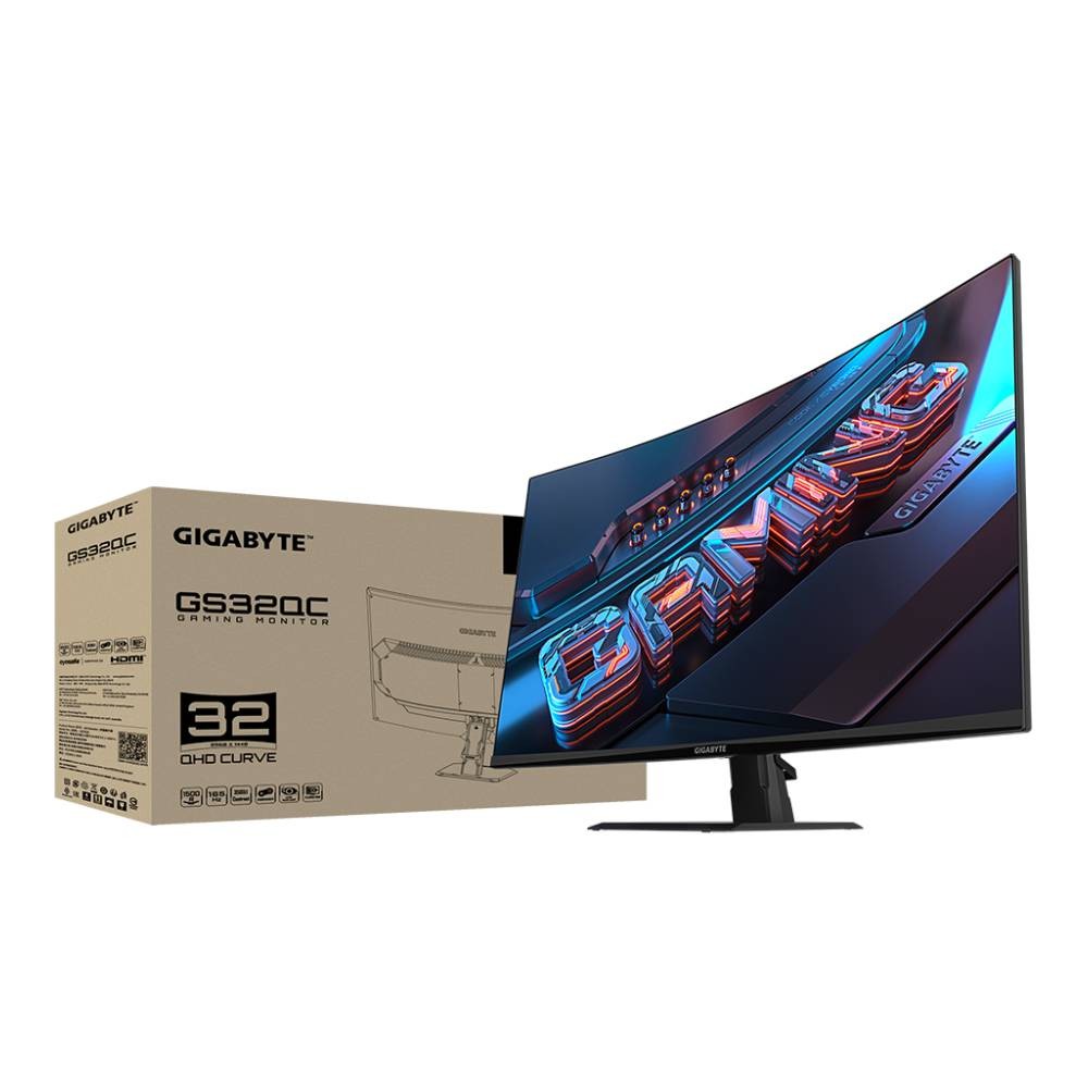 จอมอนิเตอร์ GIGABYTE GS32QC Gaming Monitor (VA 165Hz Curved)