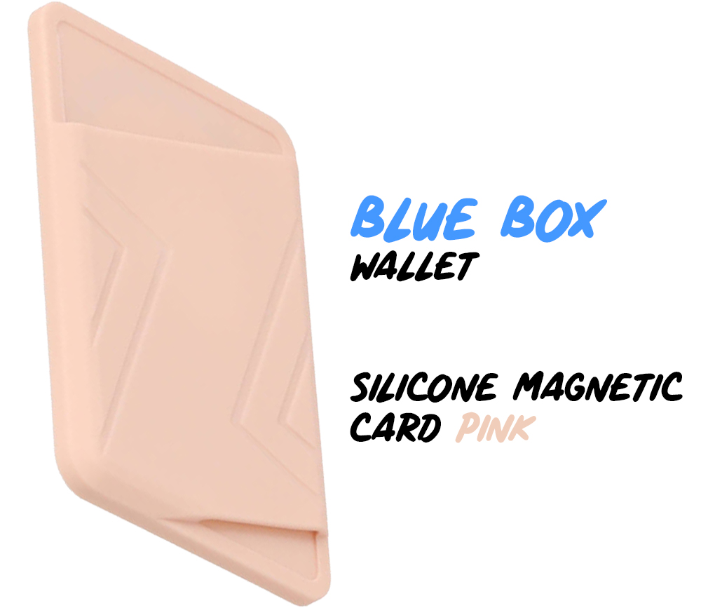 Blue Box กระเป๋าใส่บัตร Silicone Magnetic Pink