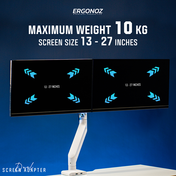 แขนจับจอมอนิเตอร์ Ergonoz Dual Screen Adapter Matte