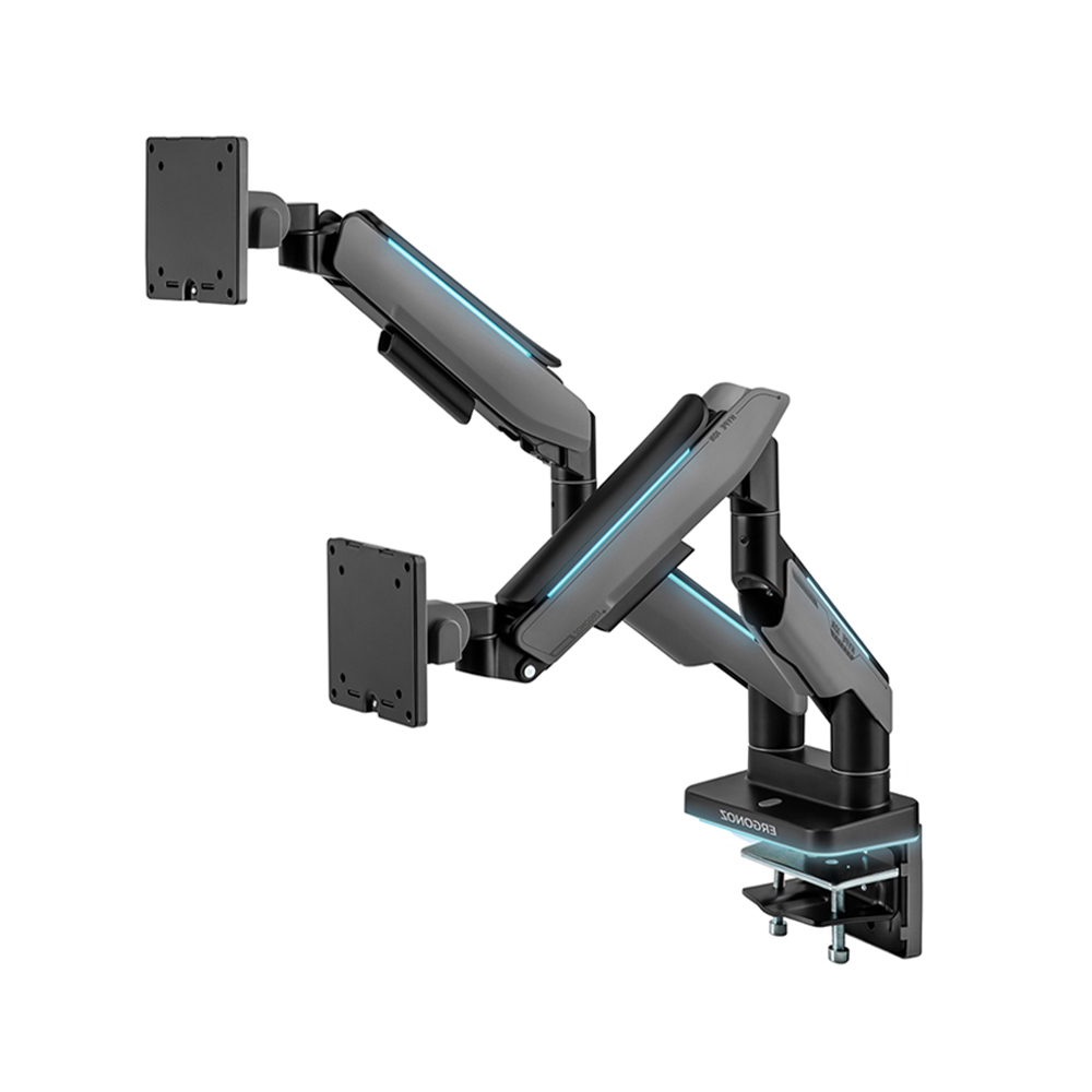 แขนจับจอมอนิเตอร์ ERGONOZ Dual Monitor Arm Hyperion Twin Heavy Duty RGB