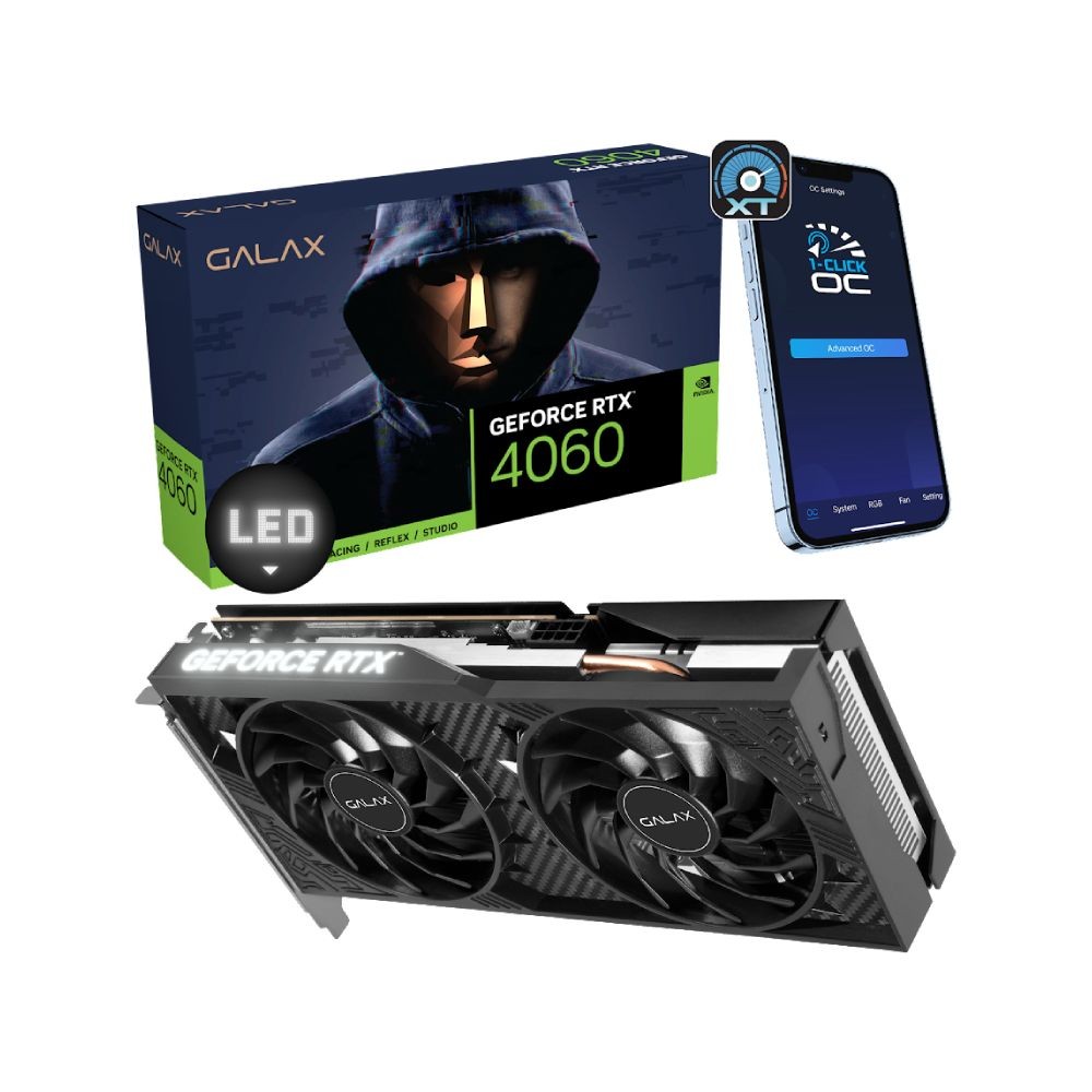 การ์ดจอ GALAX VGA GeForce RTX 4060 1-Click OC 2X 8GB GDDR6 128-bit