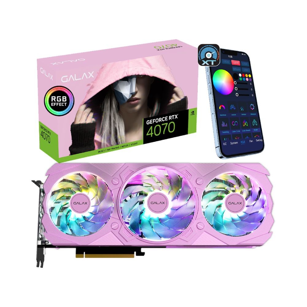 การ์ดจอ GALAX GeForce RTX 4070 EX Gamer Pink 12GB