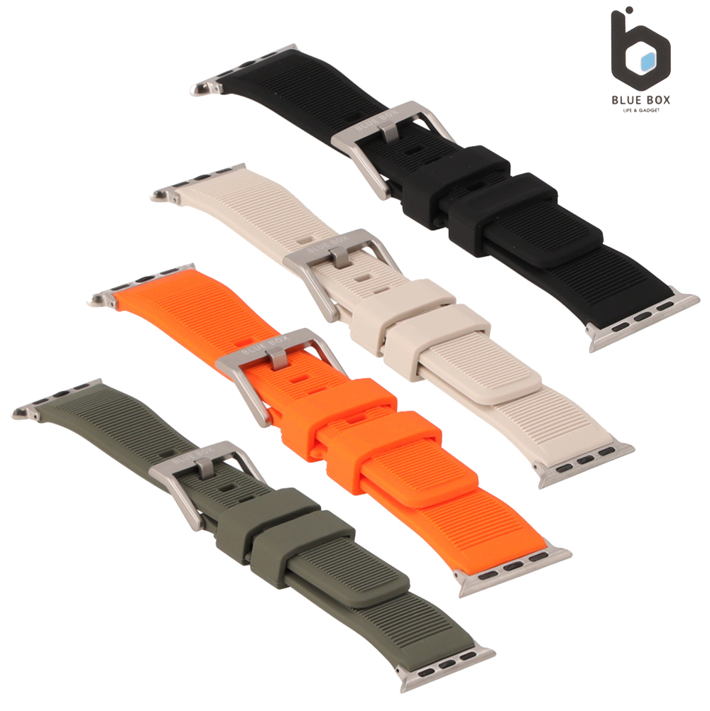Blue Box Apple Watch 44/45/49 MM Rubbern Black