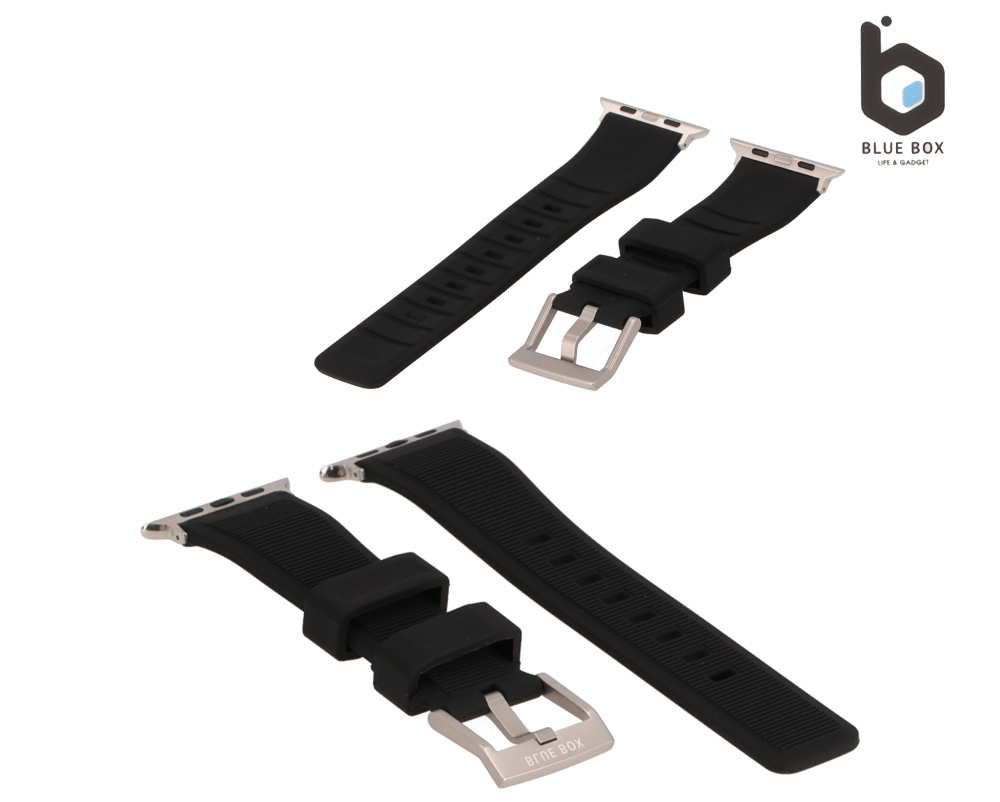 Blue Box Apple Watch 44/45/49 MM Rubbern Black