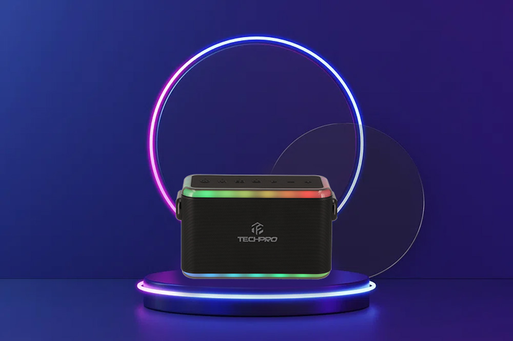 ลำโพงไร้สาย TECHPRO A1 Powerful 80W Stereo Sound สี Black