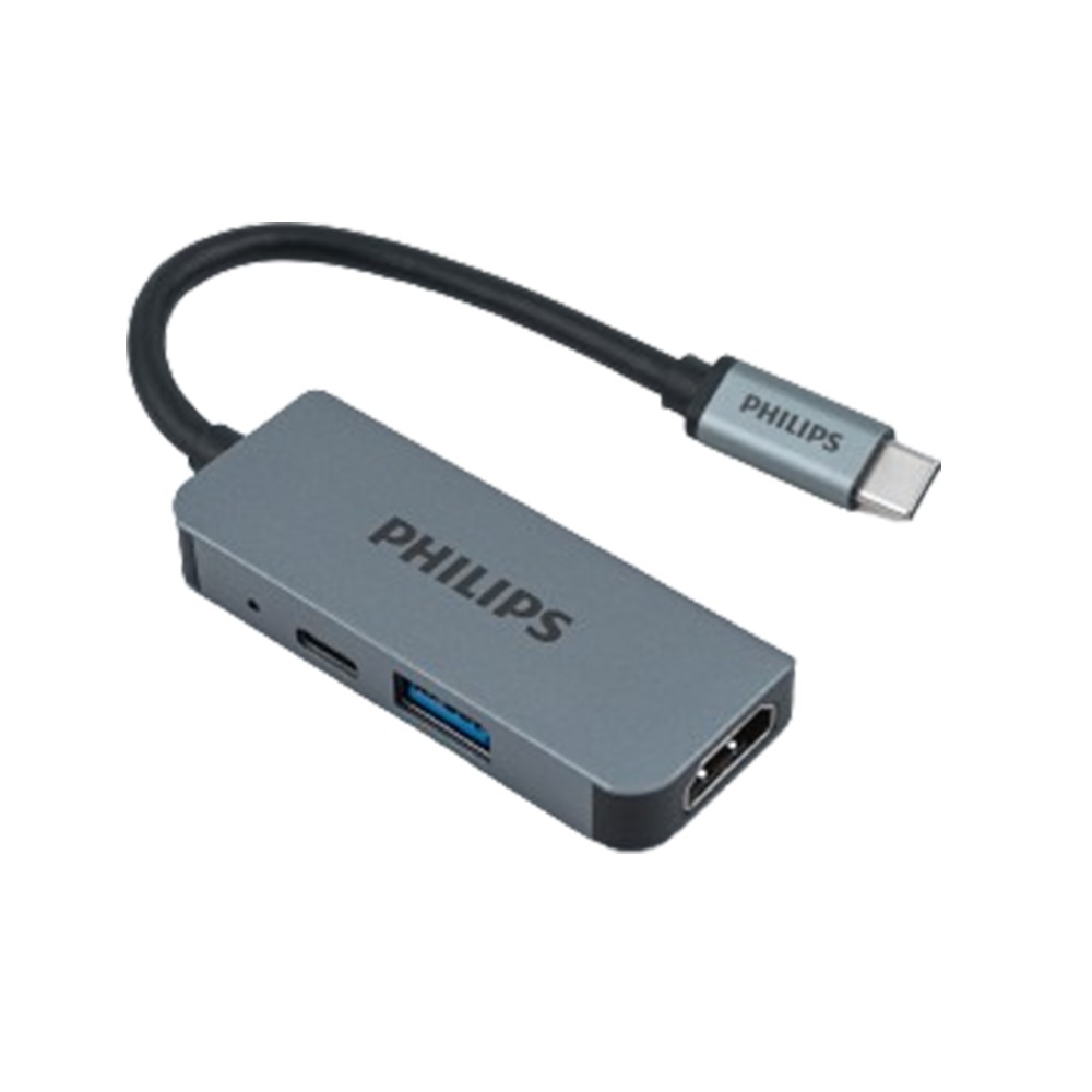 Philips Port Hub 3 in 1 USB-C to HDMI x1 + USB 3.0 x1 + USB-C x1 (PD ...
