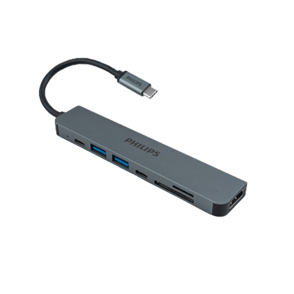 Philips Port Hub 7 in 1 USB-C to HDMI x1 + USB 3.0 x2 + USB-C x2 (PD ...