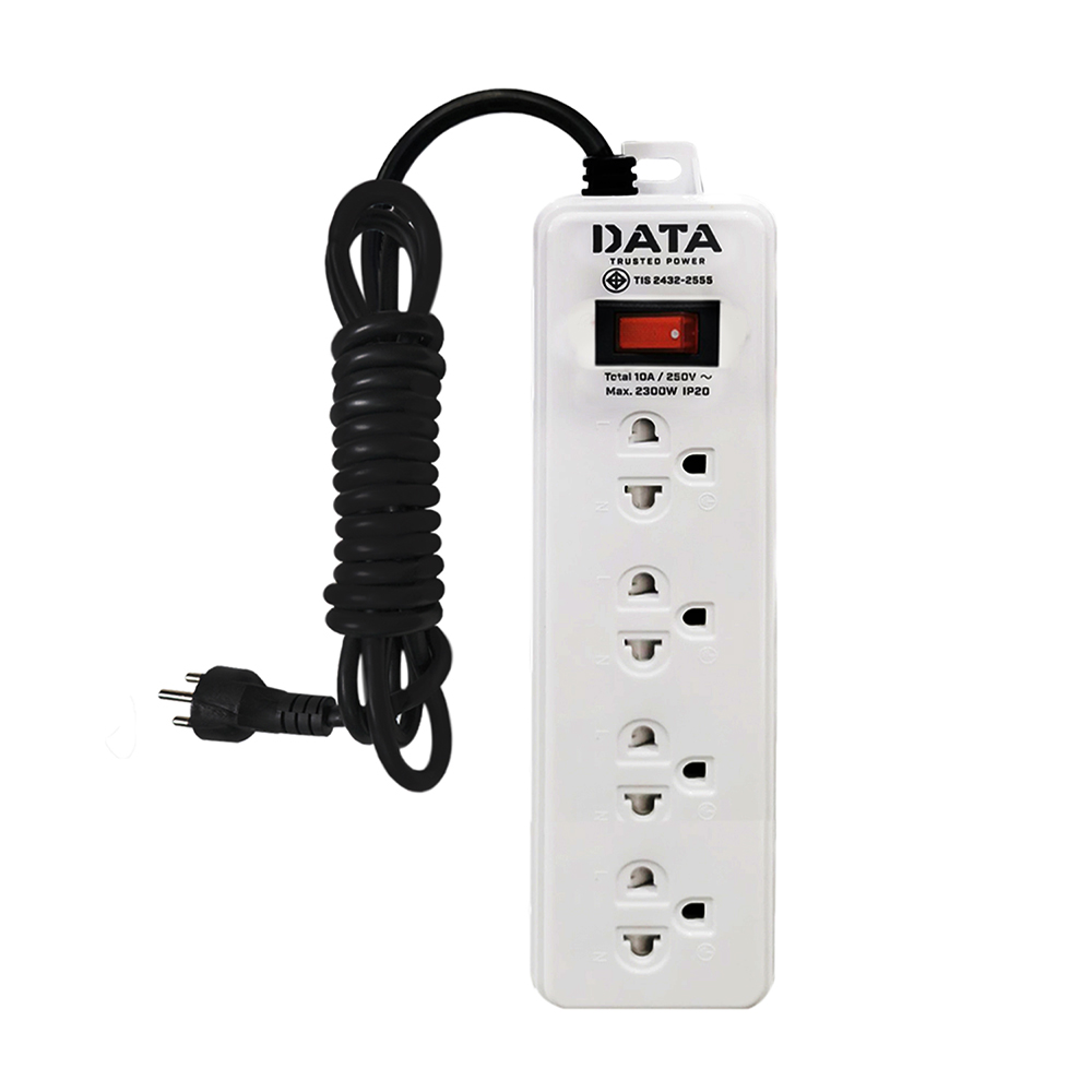 ปลั๊กไฟ Data Plug 4 Way 1 Swich 3M. TIS DY314 Pack 2