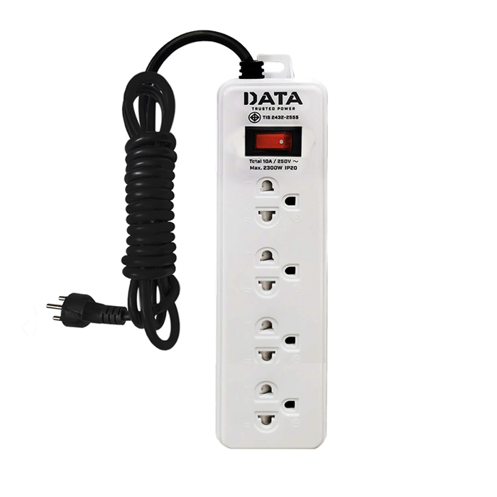 ปลั๊กไฟ Data Plug 4 Way 1 Swich 3M. TIS DY314 Pack 2