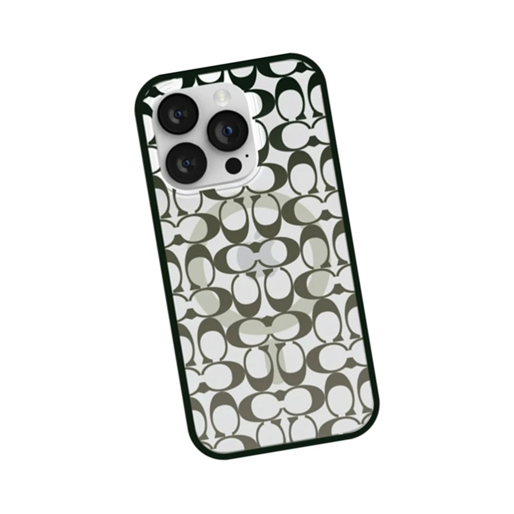 Coach เคส iPhone 15 Pro Protective MagSafe Signature C Ombre Deep forest/Multi