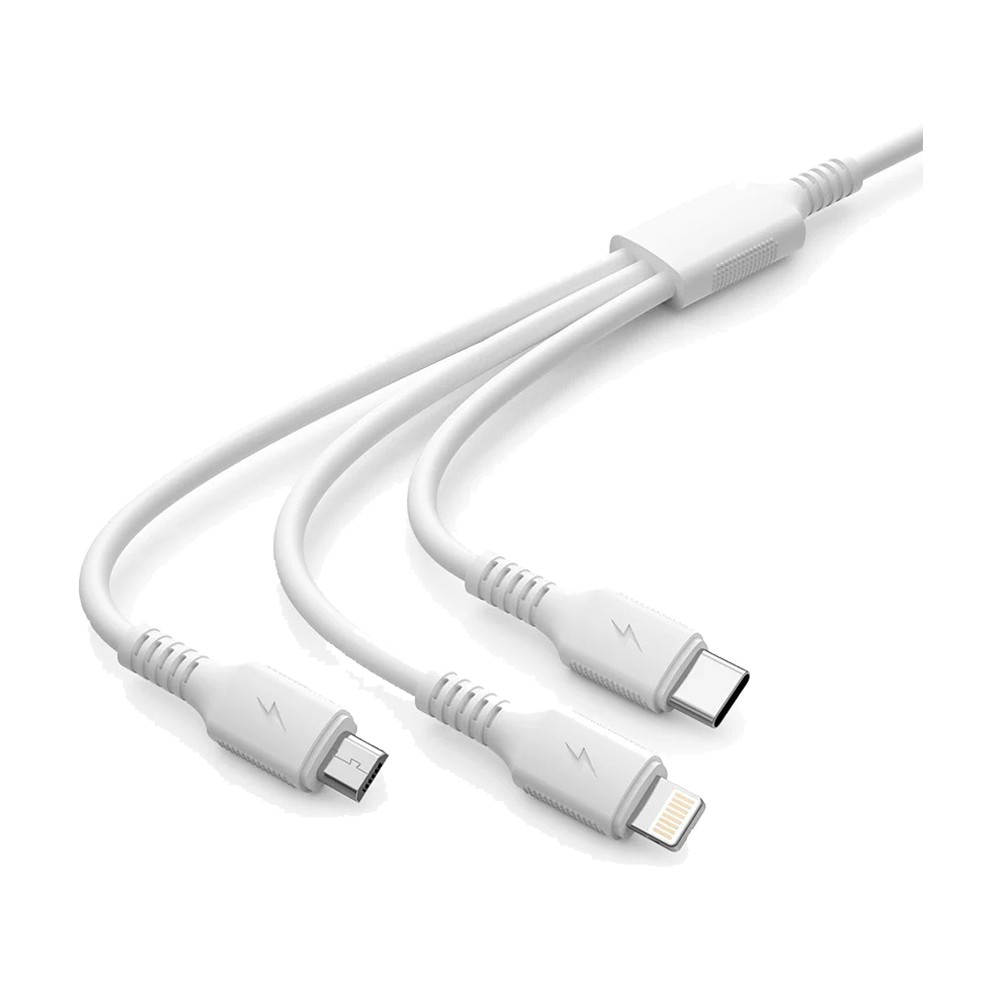 สายชาร์จ VEGER 3-in-1 DATA Cable 1M. White
