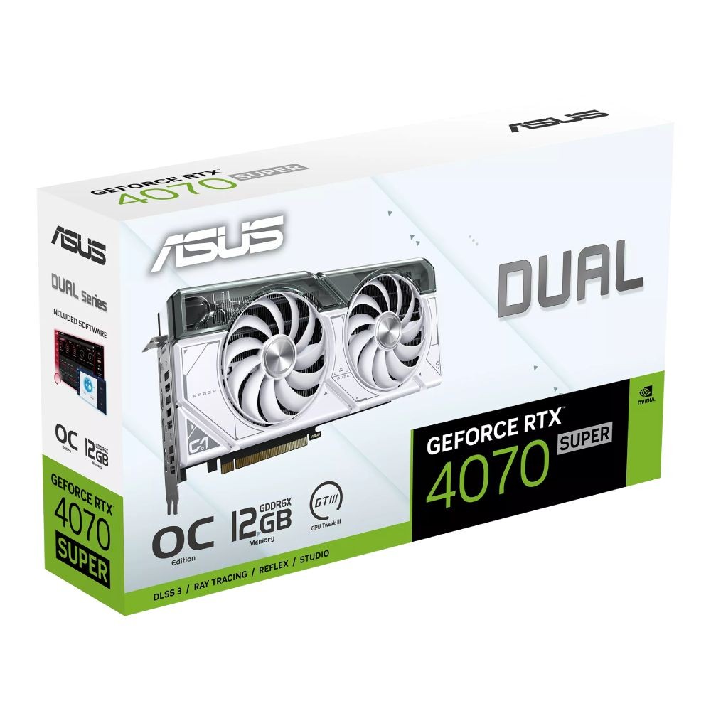 การ์ดจอ ASUS Dual GeForce RTX 4070 SUPER White OC 12G GDDR6X