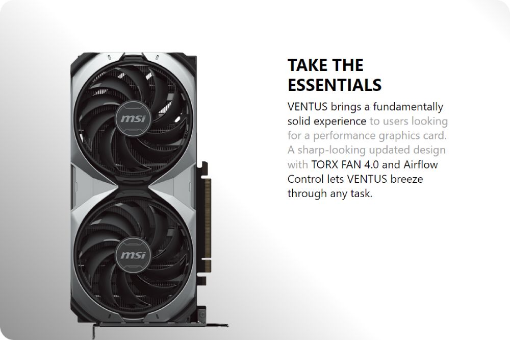 การ์ดจอ MSI GeForce RTX 4070 Ti SUPER 16G VENTUS 2X OC การ์ดจอ MSI GeForce RTX 4070 Ti SUPER 16G VENTUS 2X OC