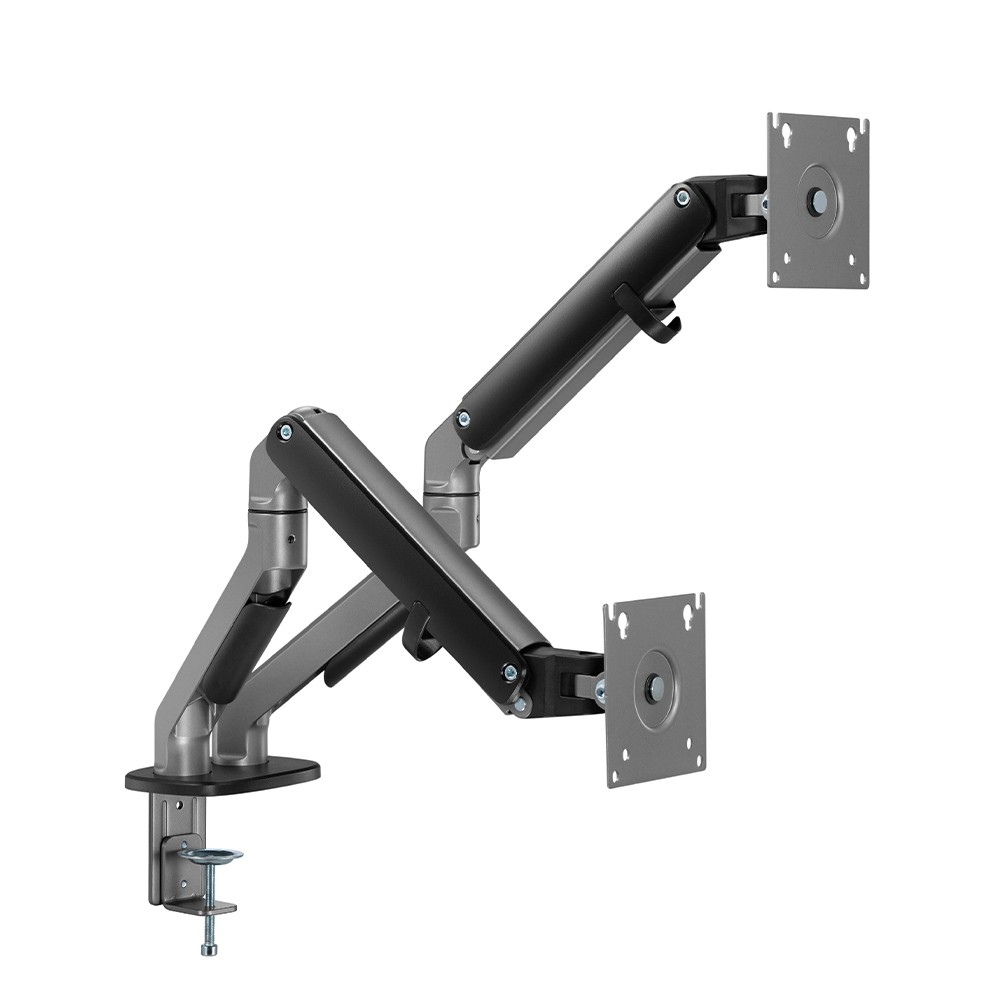 แขนจับมอนิเตอร์ Liv Simple Dual Monitor Arm Space Grey