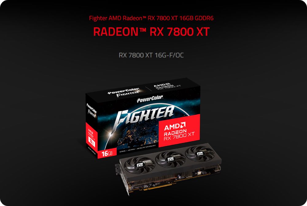 การ์ดจอ PowerColor Fighter AMD Radeon RX 7800 XT 16GB GDDR6 256-bit