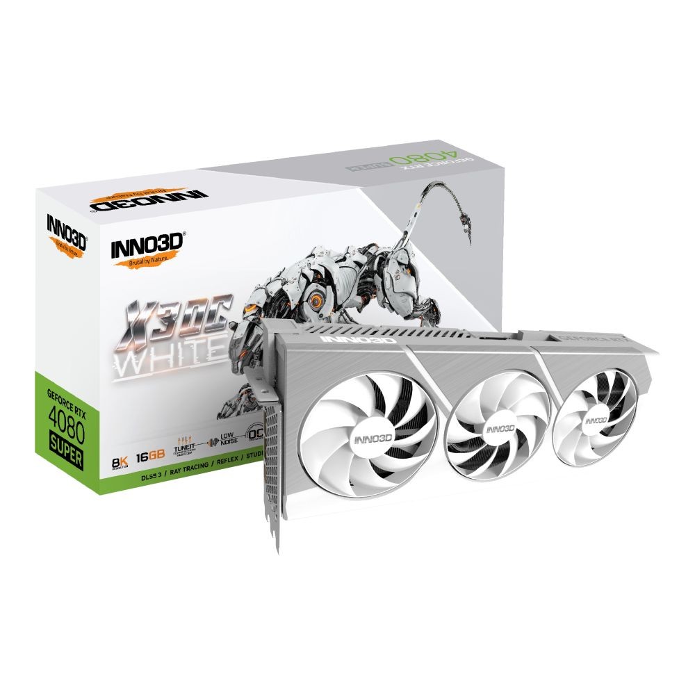 การ์ดจอ INNO3D GeForce RTX 4080 SUPER X3 White OC 16GB