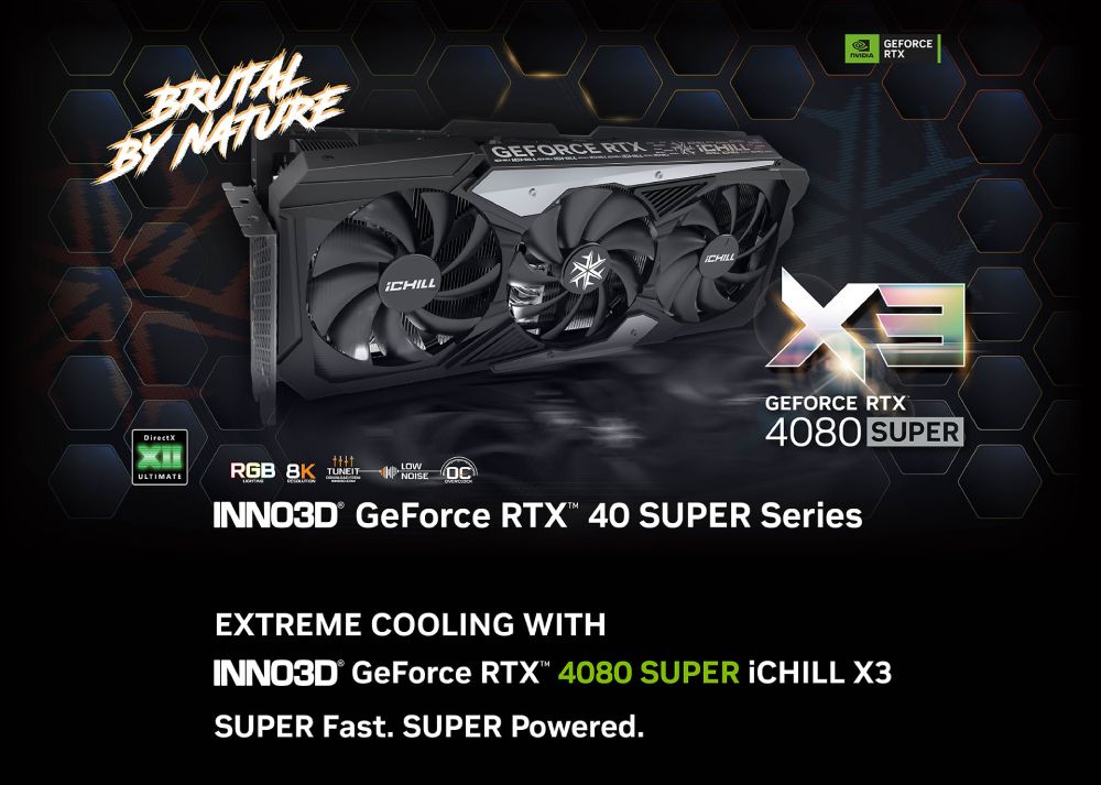 การ์ดจอ INNO3D GeForce RTX 4080 SUPER ICHILL X3 16GB