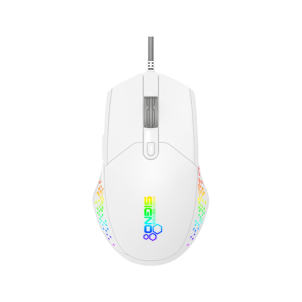เมาส์เกมมิ่ง Signo Pro-Series RGB Capter GM-906BLK สีขาว