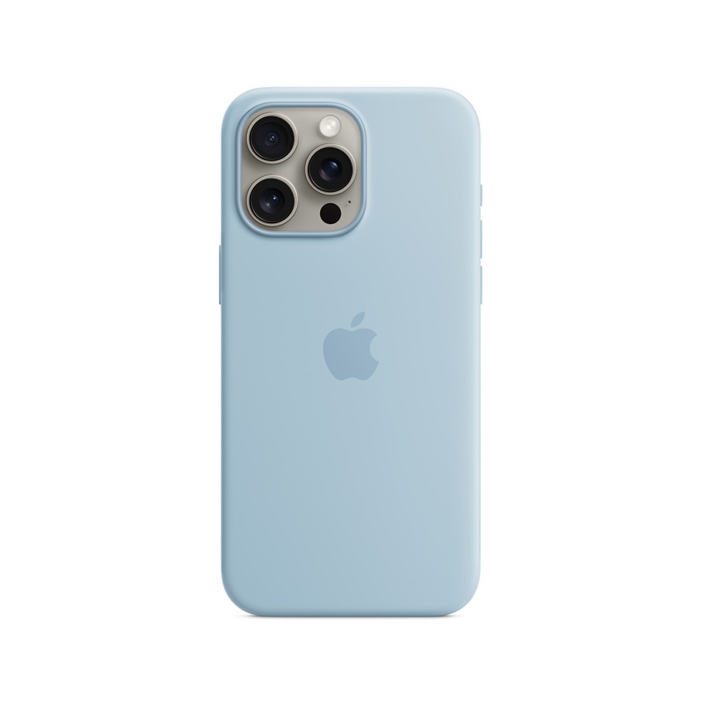 เคสซิลิโคนสำหรับ iPhone 15 Pro Max พร้อม MagSafe สี Light Blue