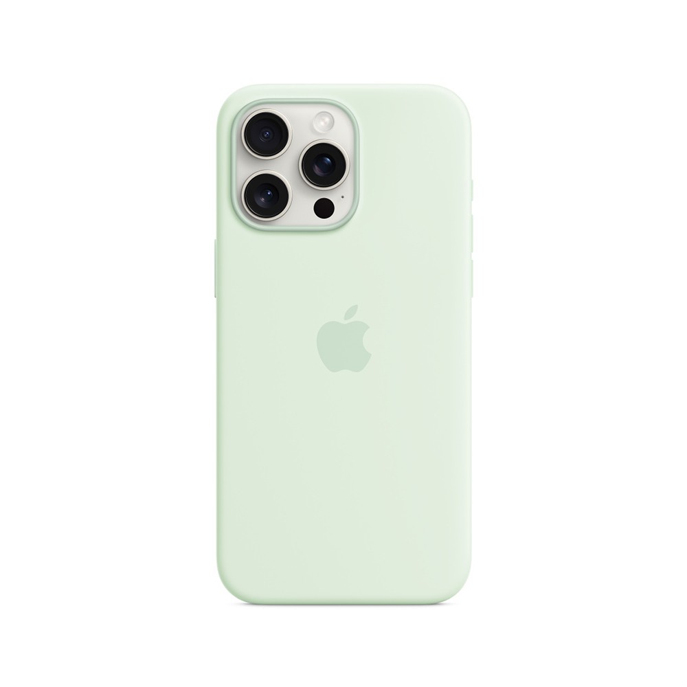 เคสซิลิโคนสำหรับ iPhone 15 Pro Max พร้อม MagSafe สี Soft Mint
