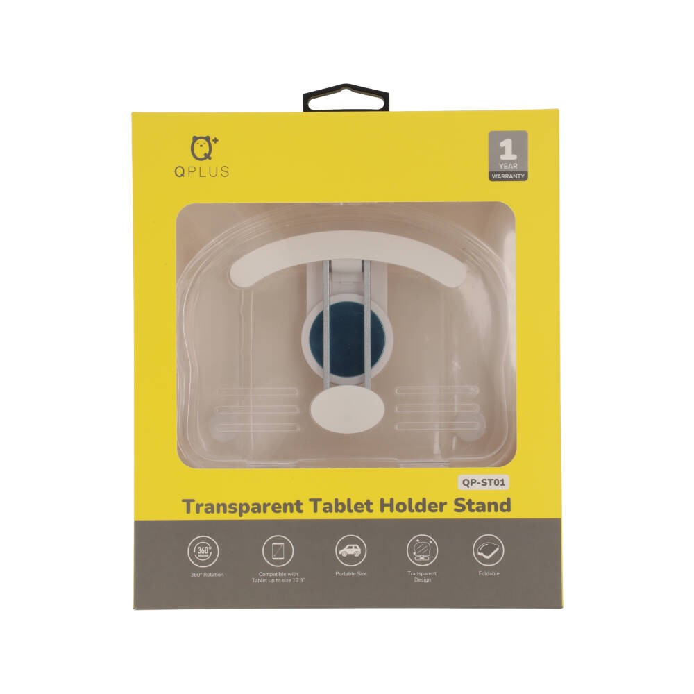 QPLUS Stand QP-ST01 ที่วางแท็บเล็ตแบบโปร่งใส สีขาว รุ่นใหม่