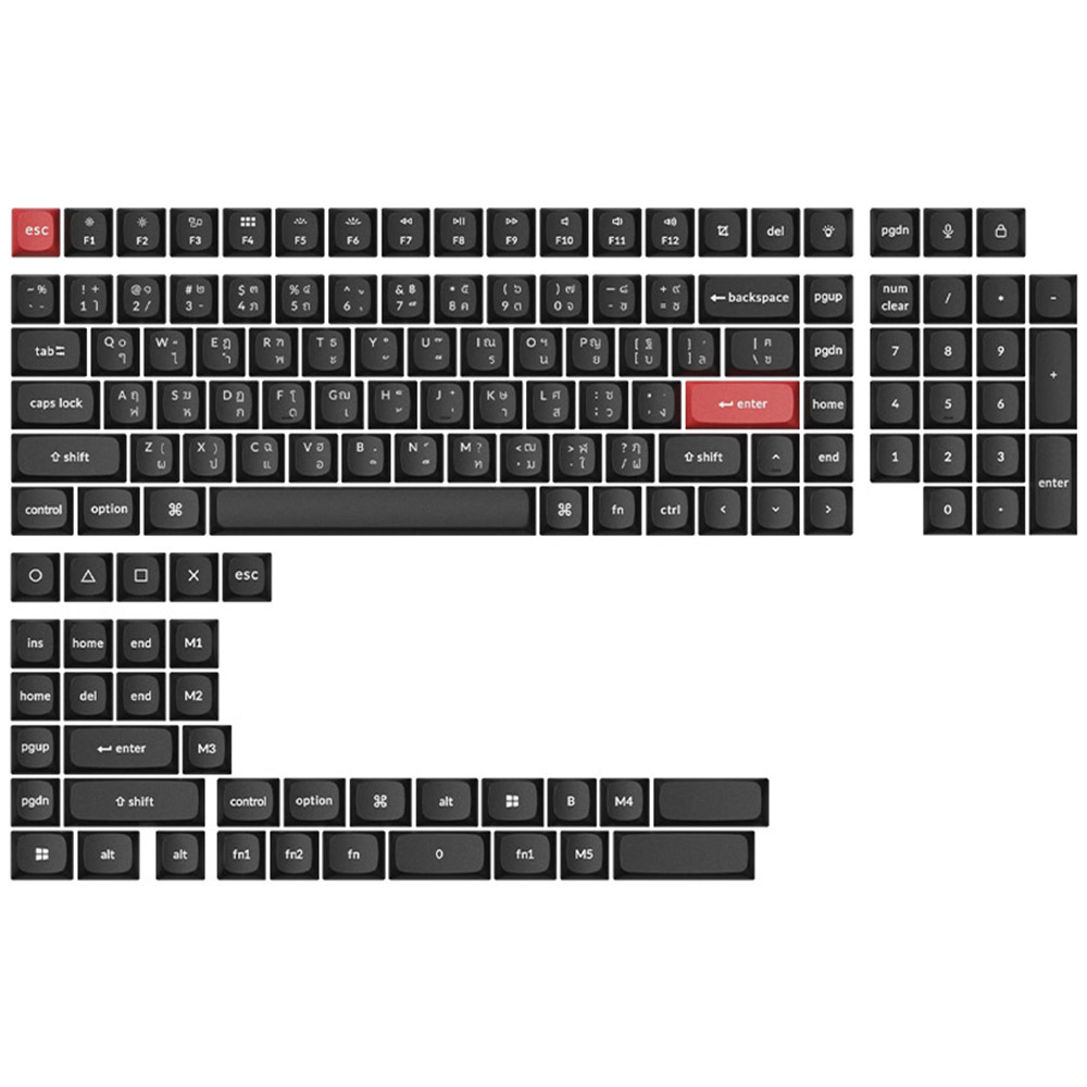 คีย์แคป Keychron Keycap OSA-Profile Thai layout Black (141keys)