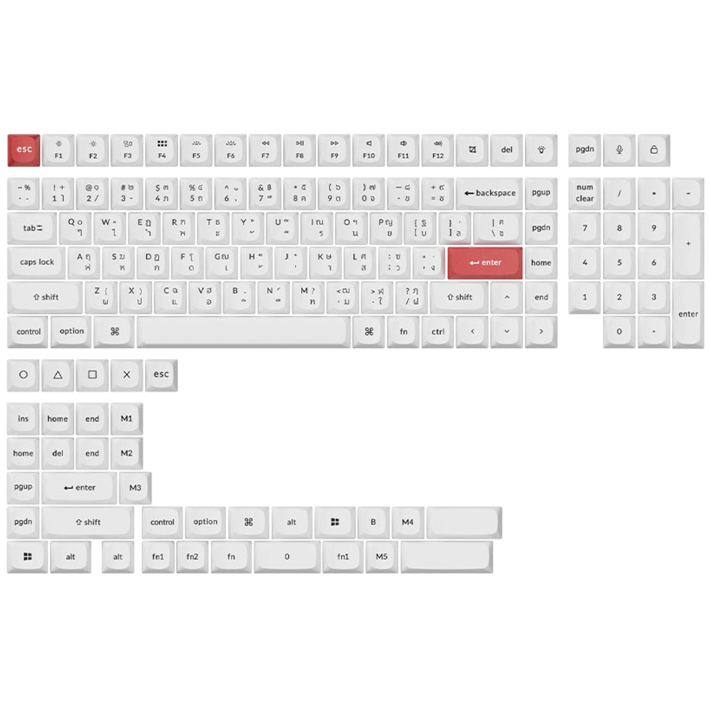 คีย์แคป Keychron Keycap OSA-Profile Thai layout White (141keys)