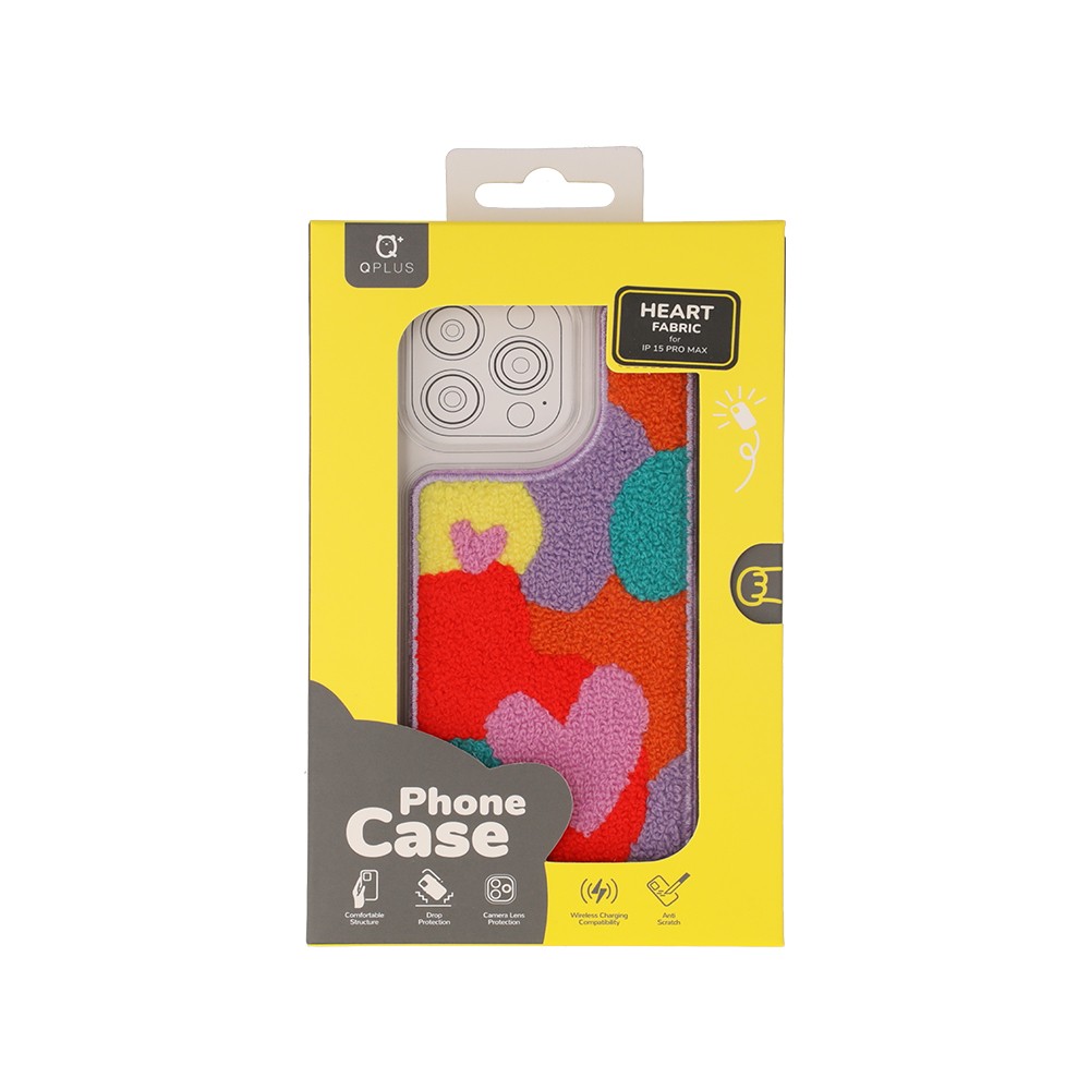 เคส QPLUS iPhone 15 Pro Max Heart Fabric