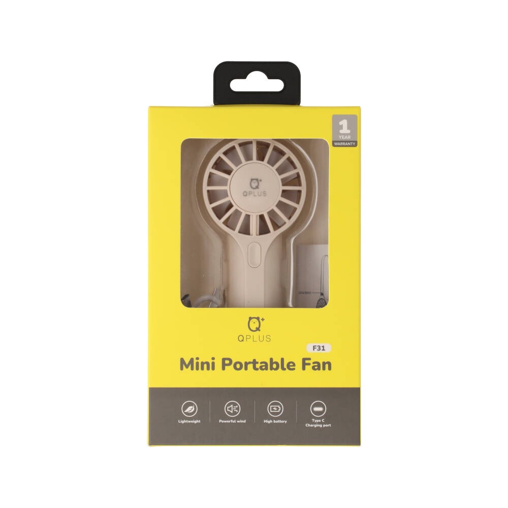 พัดลมพกพา QPLUS Ultra Power Mini Fan สี Cream