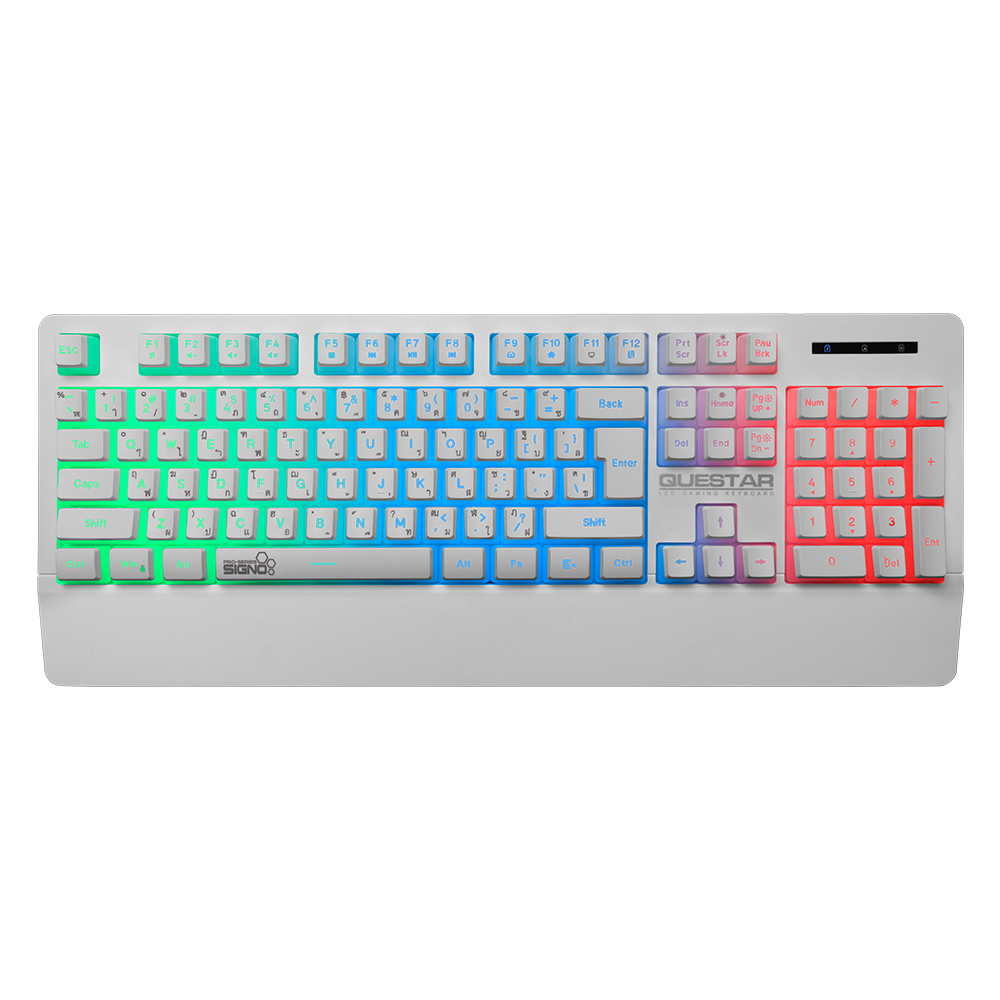 คีย์บอร์ดเกมมิ่ง Signo LED QUESTAR KB-713 สีขาว