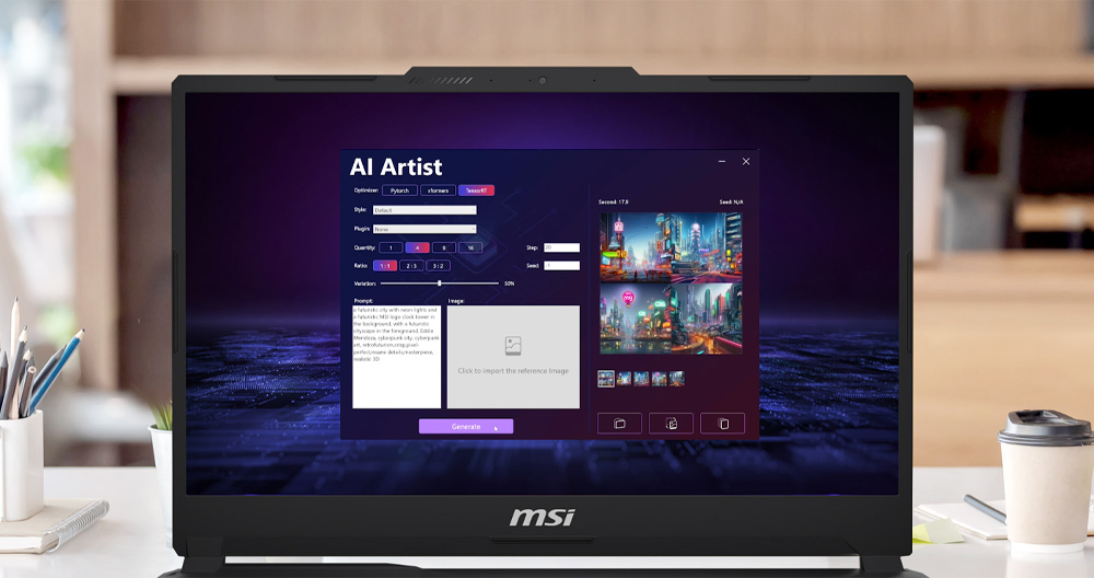 โน๊ตบุ๊ค MSI Cyborg 15 AI A1VEK-010TH Translucent Black