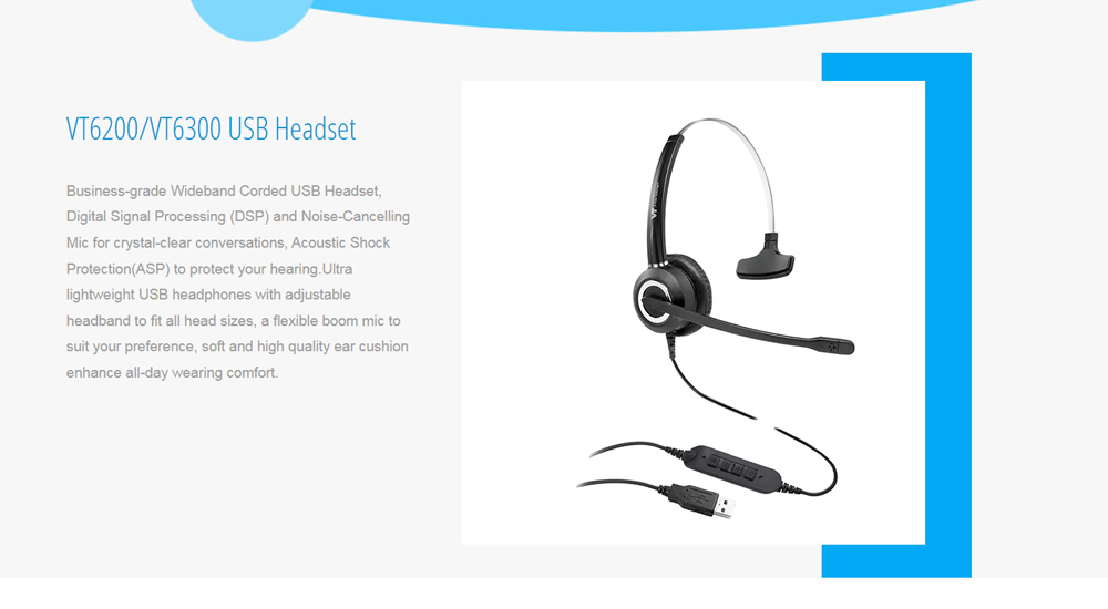 หูฟัง VT 6200 ENCx2 Mono USB Gen 3 Black | Education Studio7