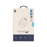 อะแดปเตอร์ Blue Box Wall Charger 1 USB-A / 1 USB-C 20W White (TISI)