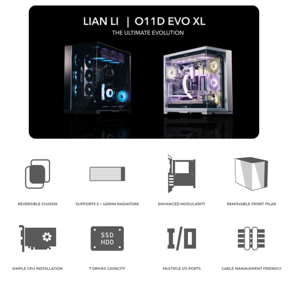 เคสคอมพิวเตอร์ Lian Li O11 Dynamic EVO XL (O11D EVO XL)