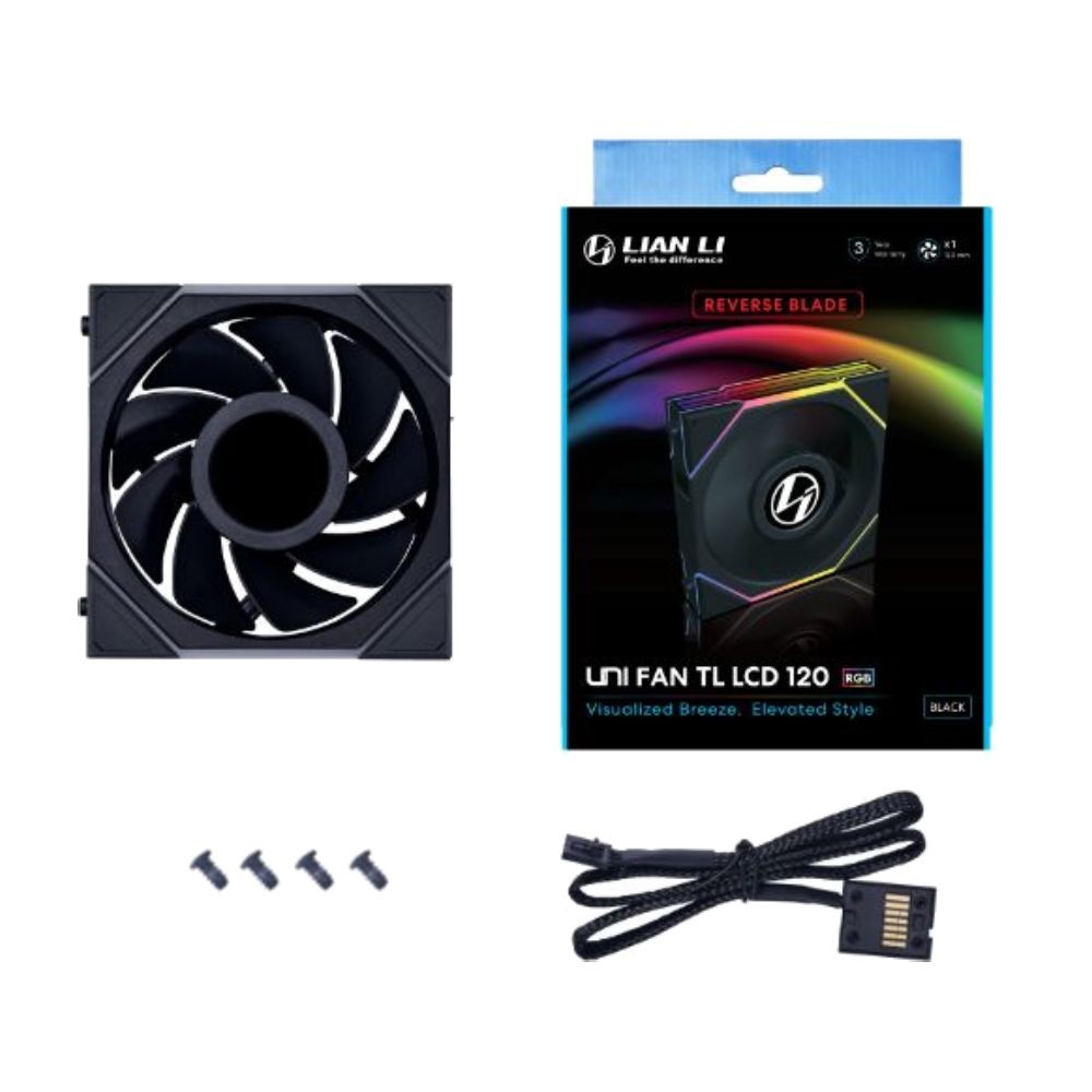 พัดลมคอม Lian Li UNI Fan TLLCD120 Reverse Blade Black