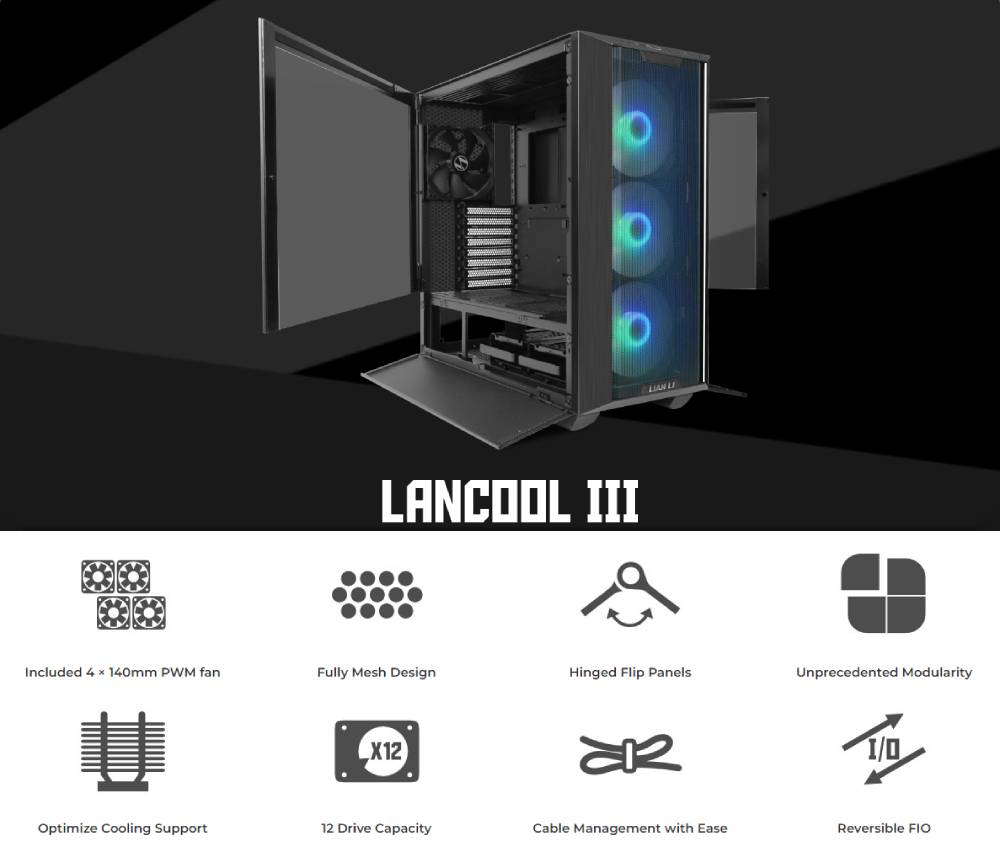 เคสคอมพิวเตอร์ Lian Li LANCOOL III (LANCOOL 3R-X) Black