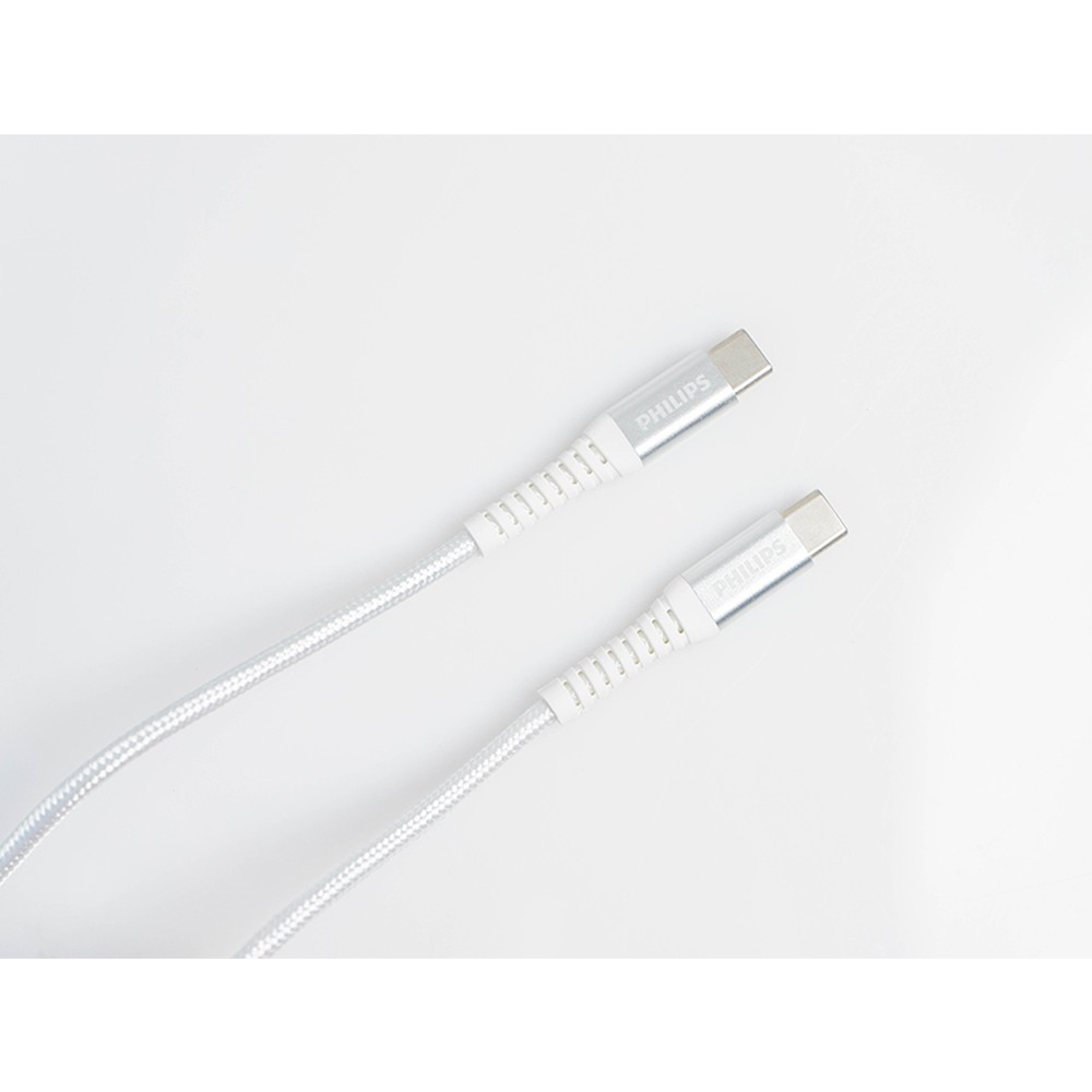 สายชาร์จ Philips USB-C to USB-C Cable 100W 1M. White