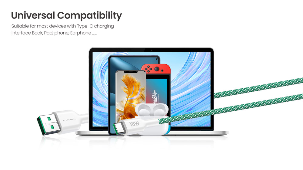 สายชาร์จ ALPHA.X USB-A to USB-C Cable ALUSB-2C Dark Green | Education ...