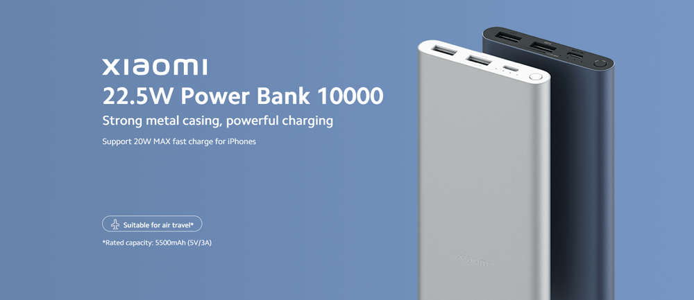 พาวเวอร์แบงค์ Xiaomi 10,000 mAh 22.5W Black