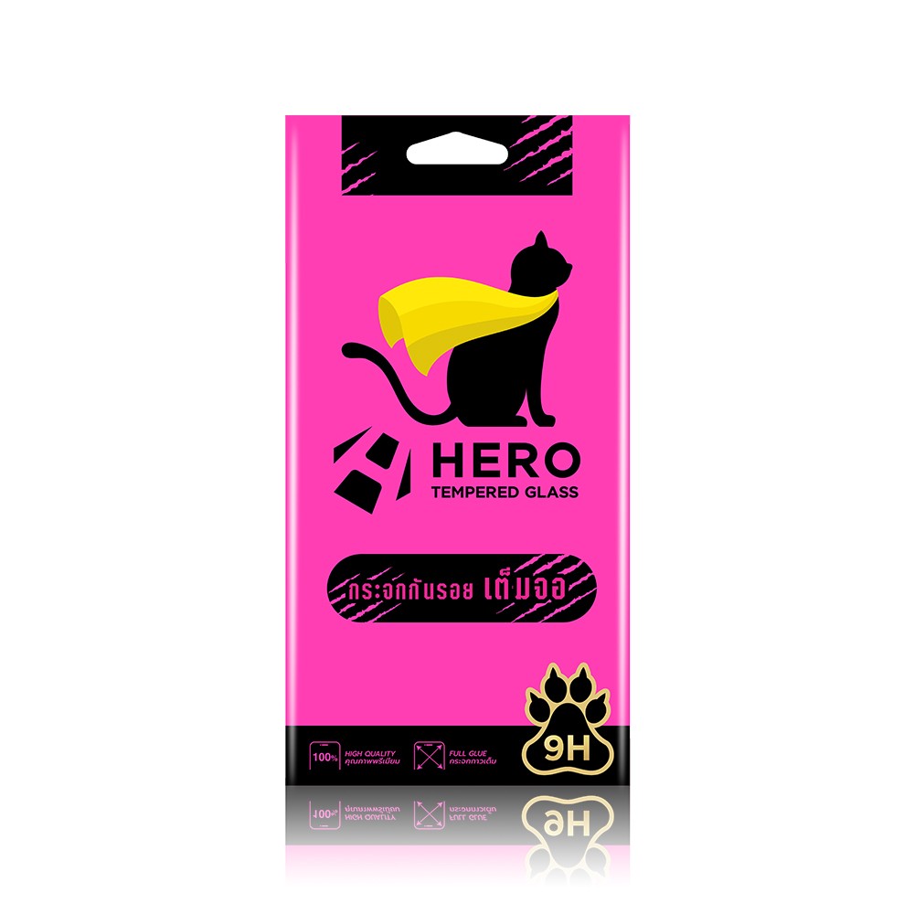 ฟิล์มกันรอย Hero Cat Tempered Glass OPPO Reno 11F 5G/12F 5G Full Frame Black