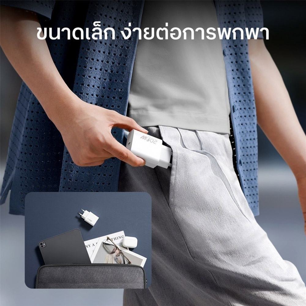 อะแดปเตอร์ Baseus Wall Charger 1 USB-C 20W White (TISI) | Studio7 online