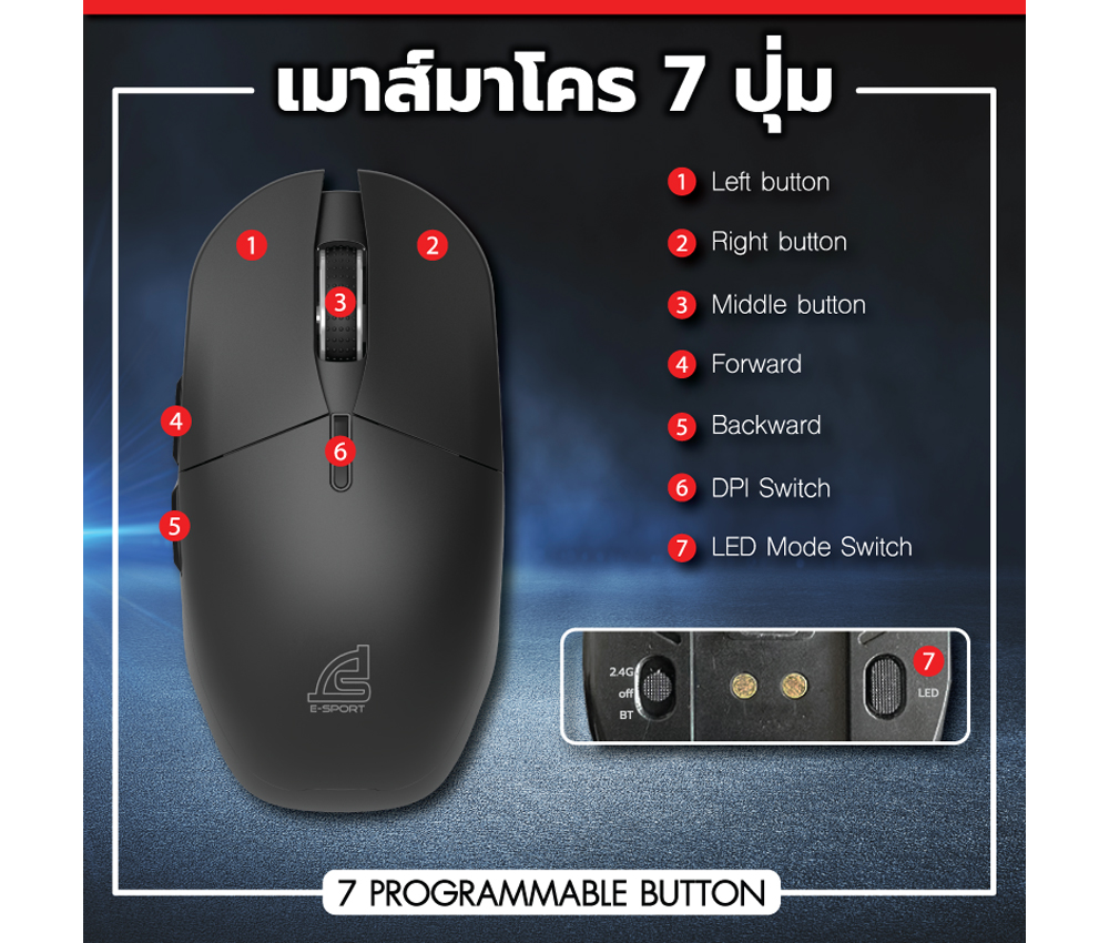 เมาส์เกมมิ่ง Signo Wireless Macro XANDER รุ่น WG-904 สีดำ | Education ...