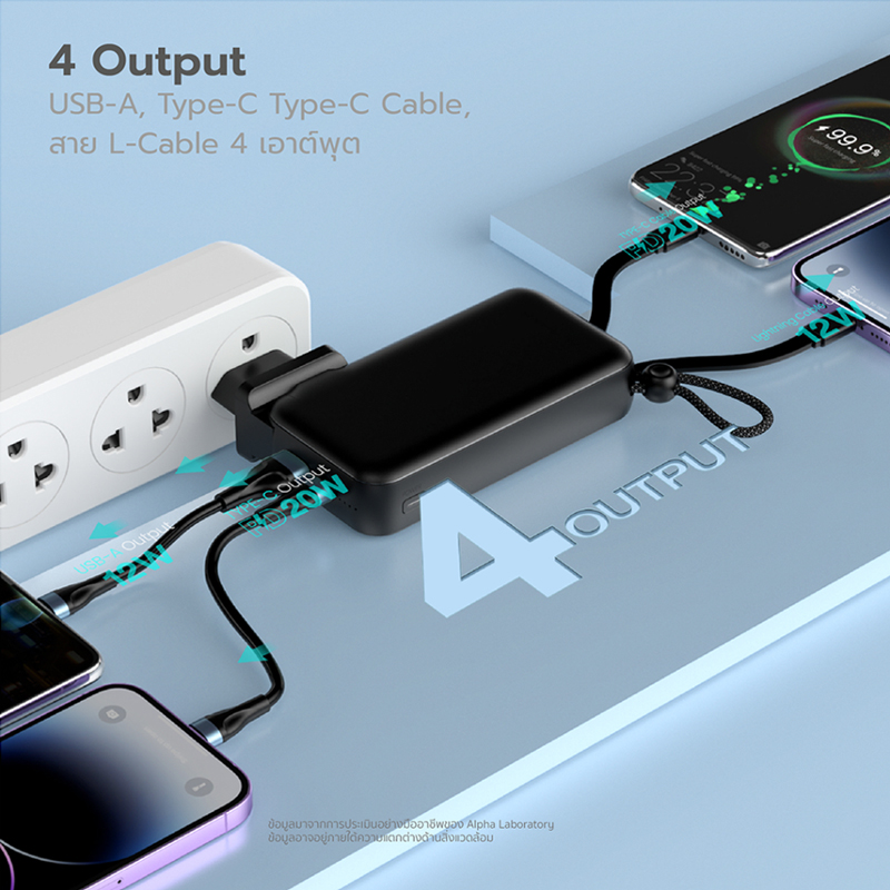 พาวเวอร์แบงค์ ALPHA 10,000 mAh ALPC10-26PD Black