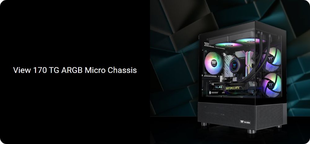 เทอร์มอลเทค เคสคอมพิวเตอร์ View 170 TG ARGB Micro-Tower สีดำ | Makro PRO