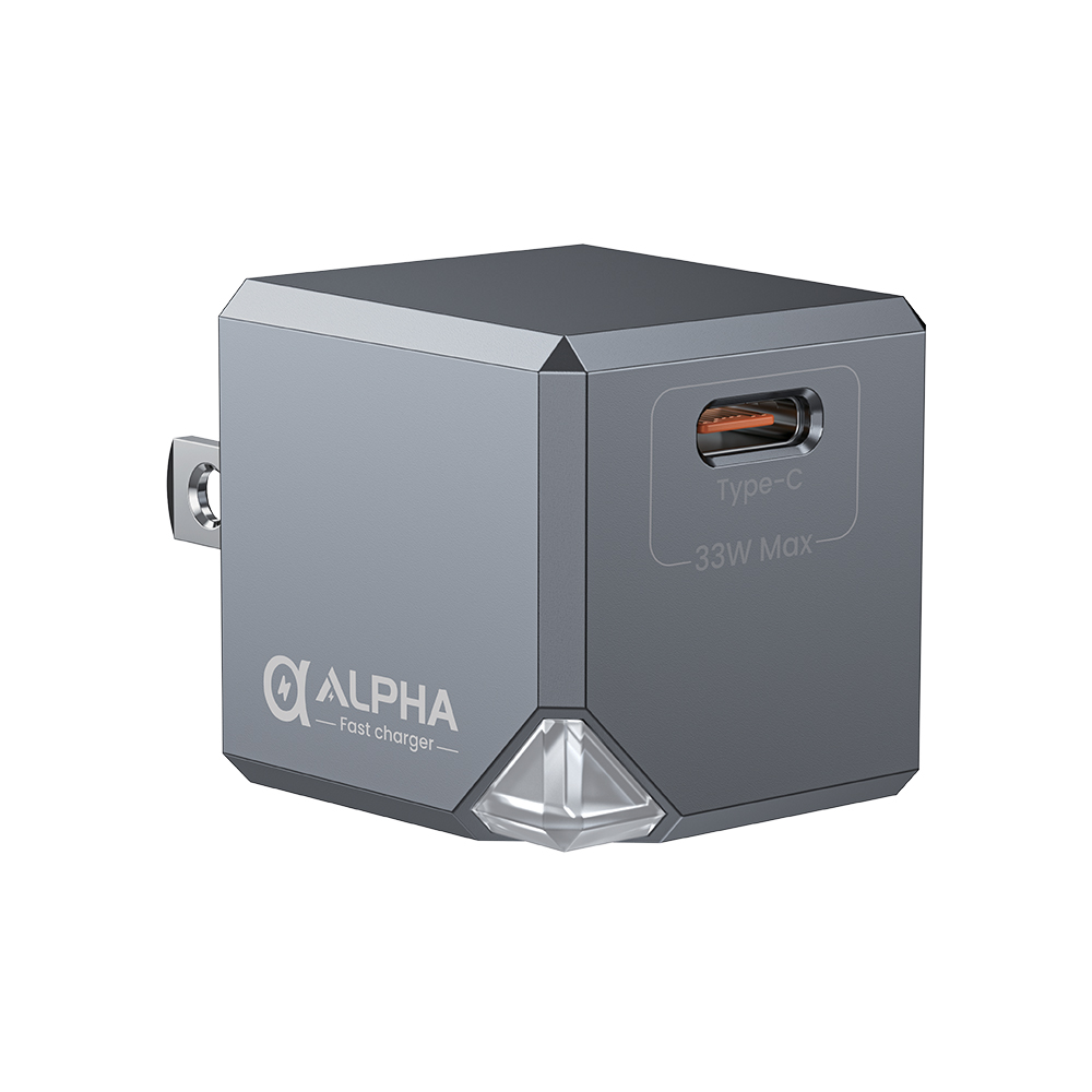 อะแดปเตอร์ ALPHA·X Wall Charger 1 USB-C 33W GaN Gray