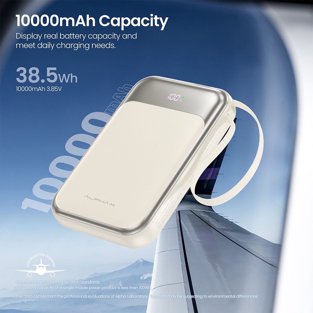 พาวเวอร์แบงค์ ALPHA 10000 mAh Built-in Cable ALP10-21WPD Pro