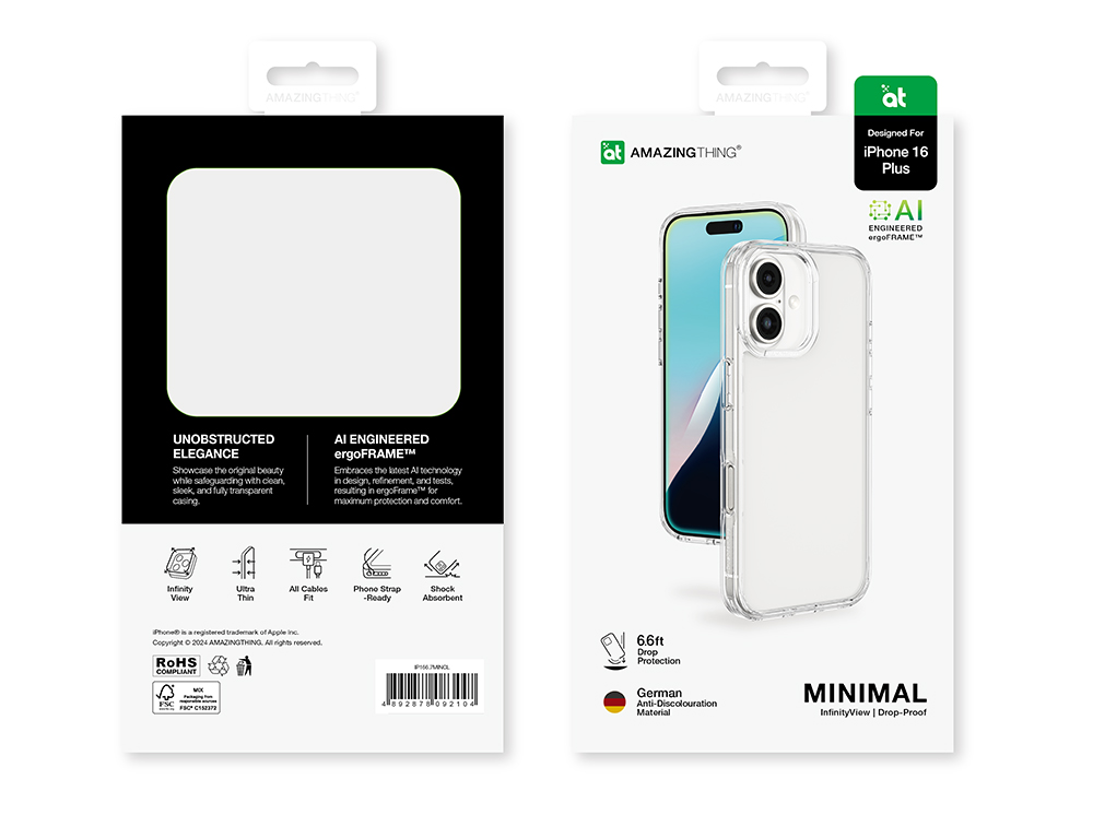 อเมซิ่งธิงค์ เคส iPhone 16 Minimal Drop proof สีโปร่ง | Makro PRO
